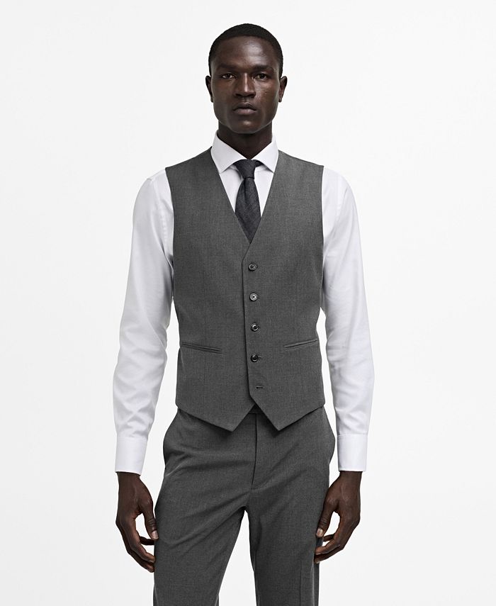 MANGO Men's Super Stretch Fabric Suit Vest - Macy's