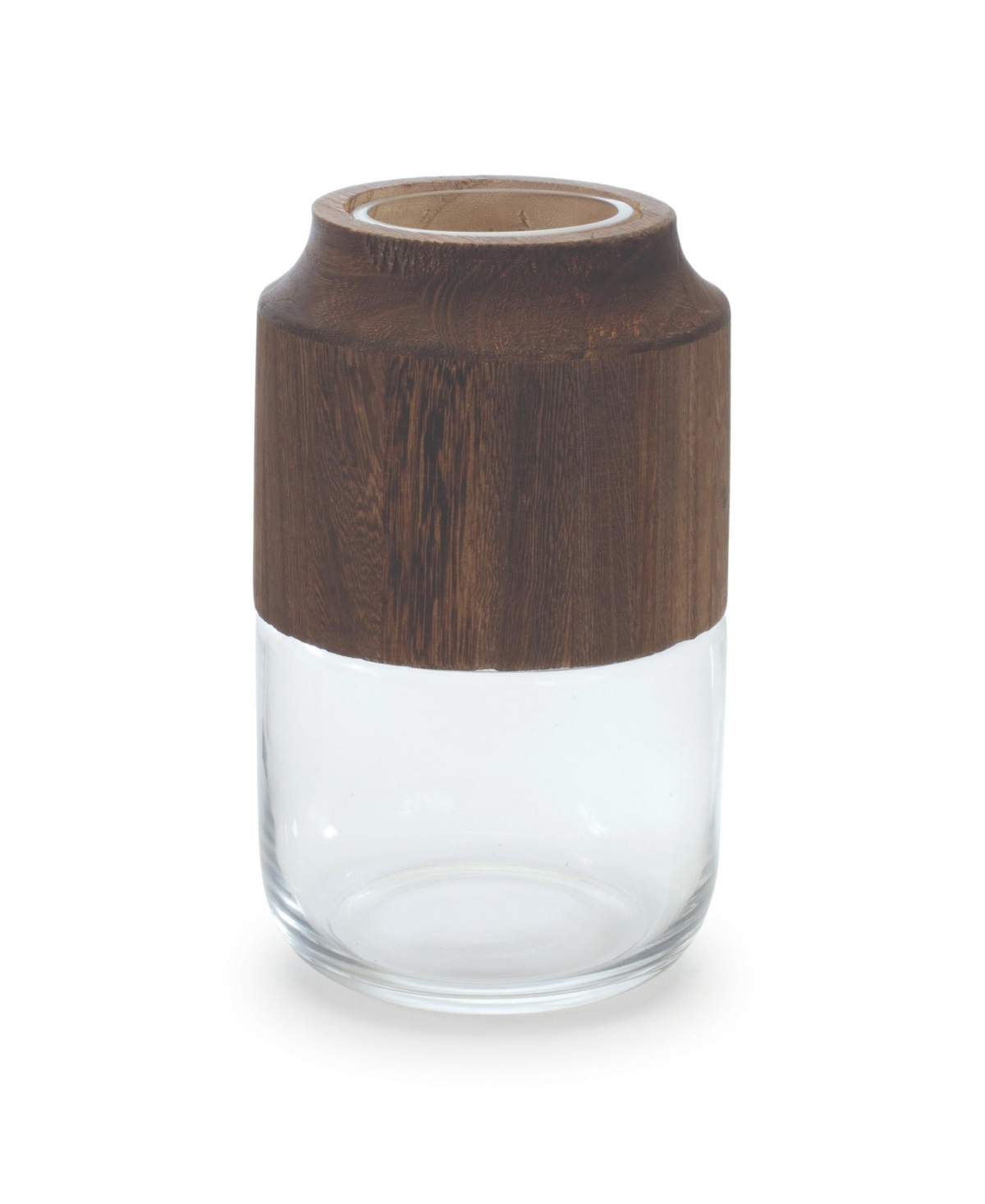 Click here for Slickblue Glass Vase With Wood Accent 9 - Brown prices