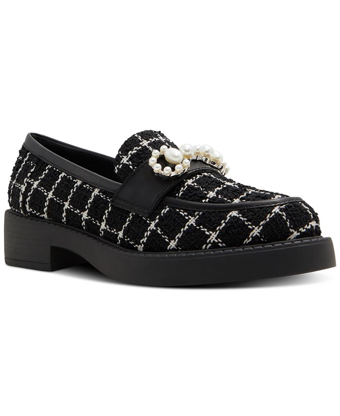 ALDO Women's Dinara Embellished Tweed Loafers - Macy's