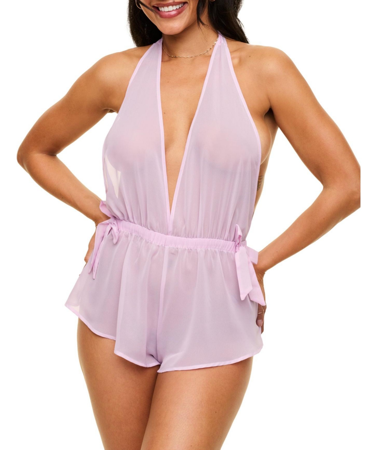 Click here for Adore Me Womens Merilyn Romper Lingerie - Light pu... prices
