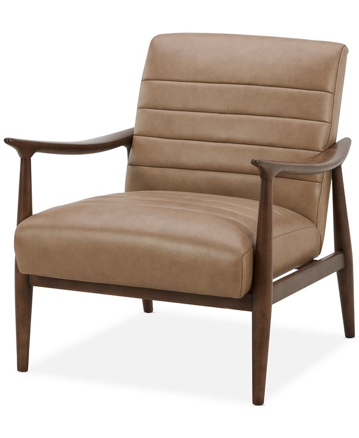 Furniture Elif Leather Accent Chair, Created for Macy's - Macy's