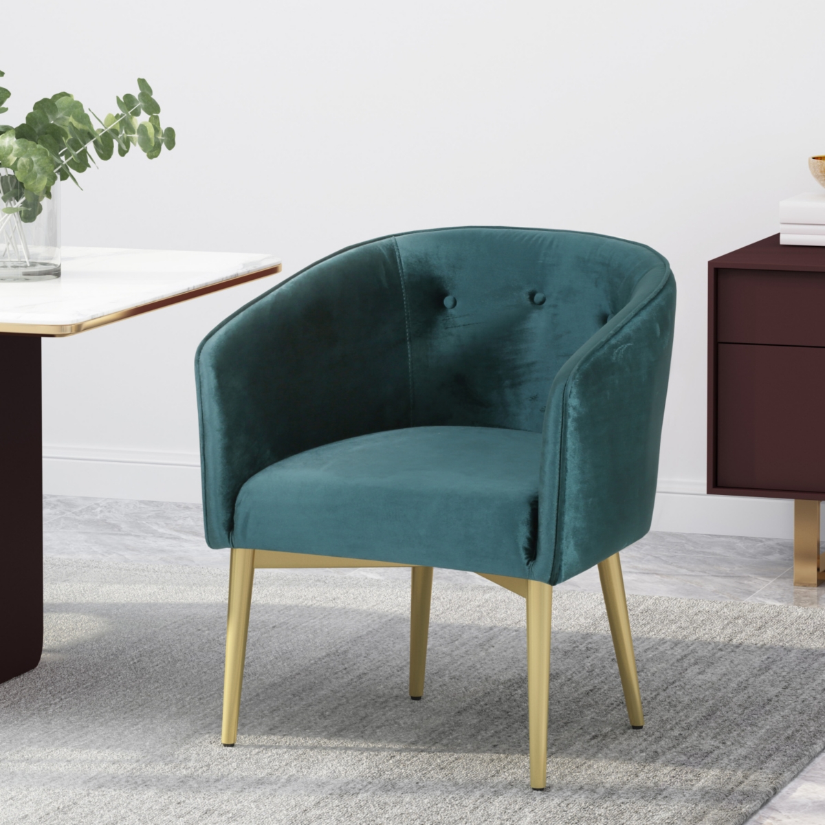 Click here for Streamdale Modern Glam Velvet Dining Chair With Bu... prices