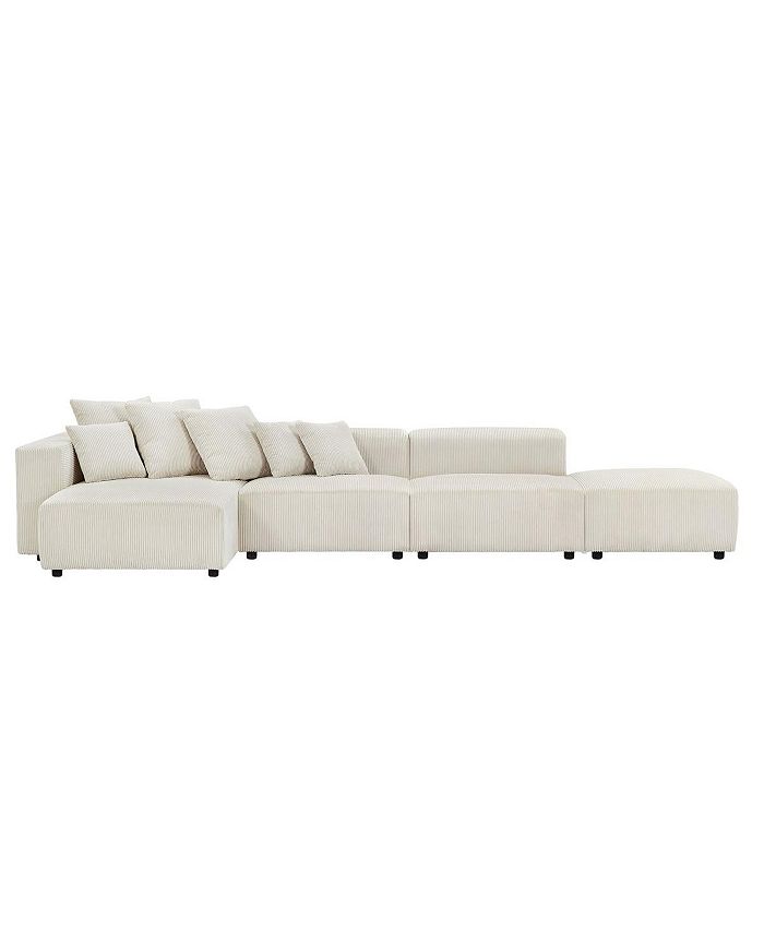 Simplie Fun Modular Corduroy Sectional Sofa Set, Beige - Macy's