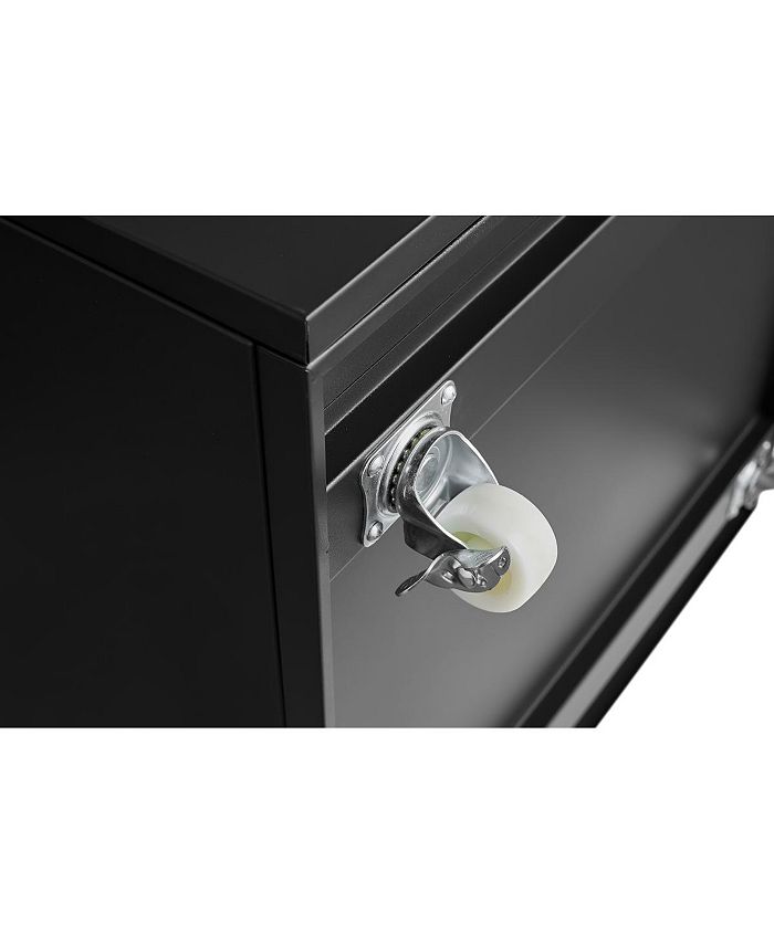 Simplie Fun Office Furniture Copier Cabinet Black 2 Door Steel Copier ...