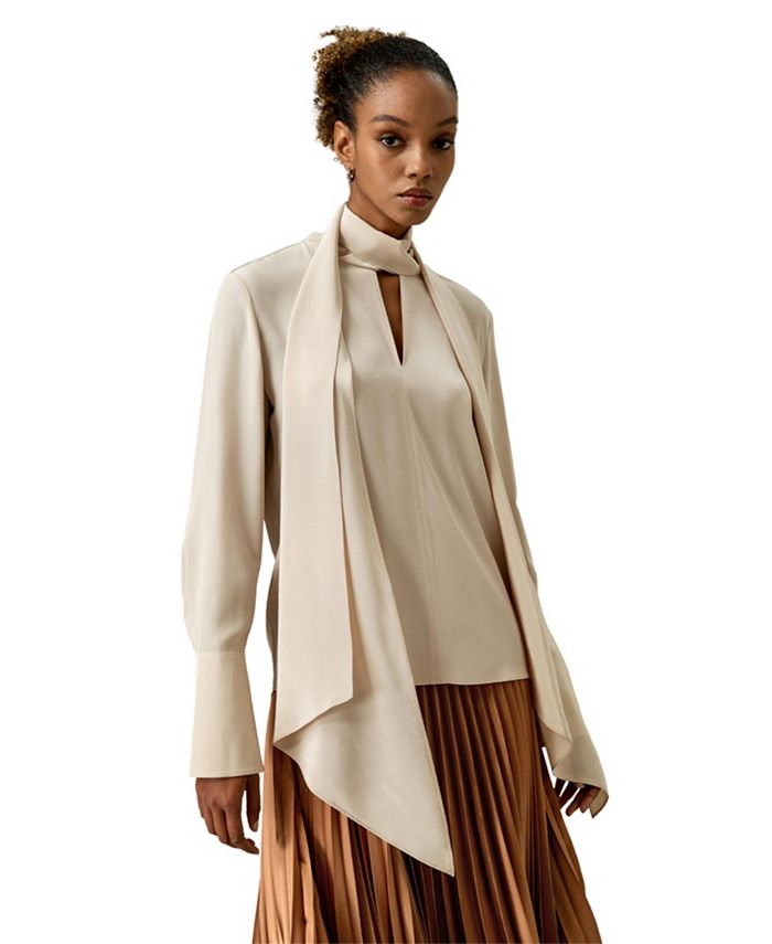 LILYSILK Women's Silk Statement Blouse - Macy's