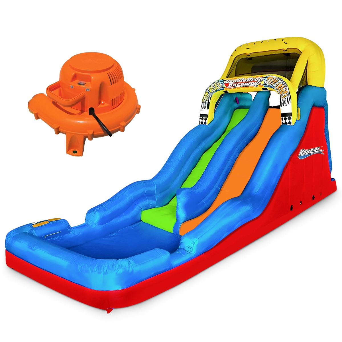 Click here for Banzai Double Drop Raceway 2 Lane Inflatable Outdo... prices