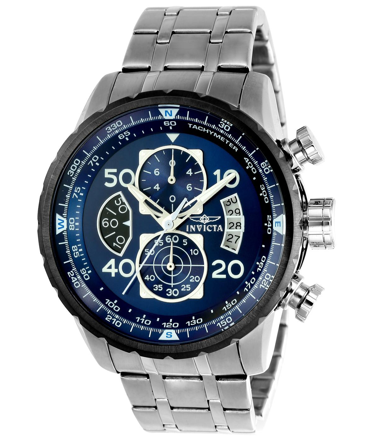Click here for Invicta Mens Aviator Quartz Multifunction Blue Dia... prices