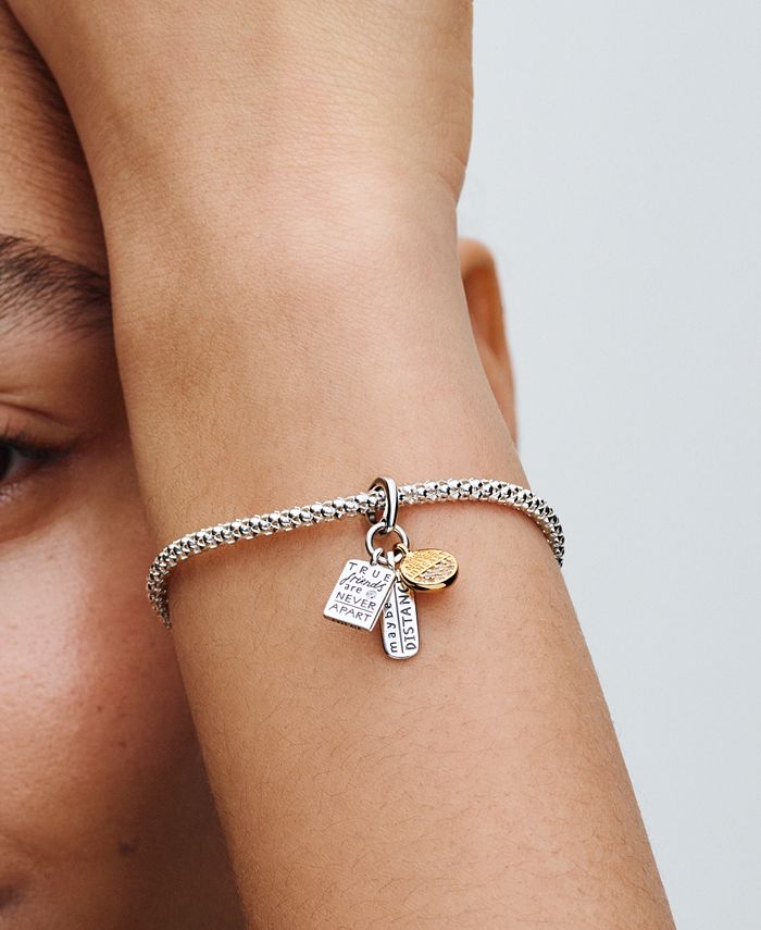 Pandora Sterling silver and 14k Gold-plated unique metal blend Friendship Triple Dangle Charm ...