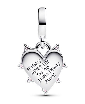 Pandora Sterling Silver Friendship Opalescent Double Dangle Charm - Macy's
