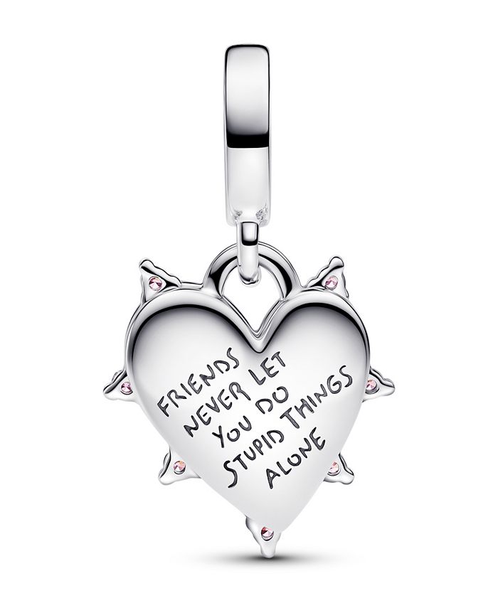 Pandora Sterling Silver Friendship Opalescent Double Dangle Charm - Macy's