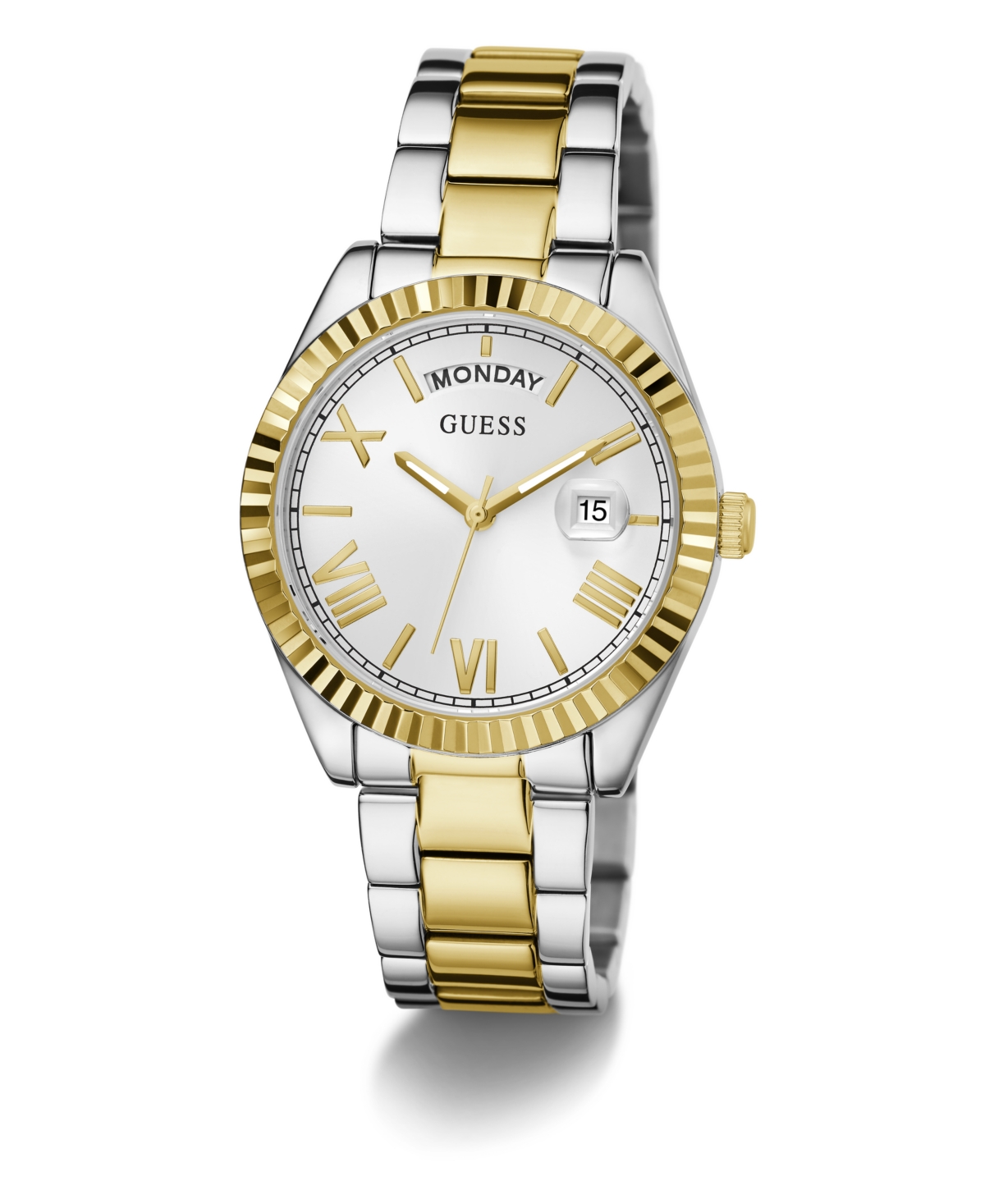 Guess Womens Day/Date Two-Tone Steel Watch 36mm - Two Tone/Multi