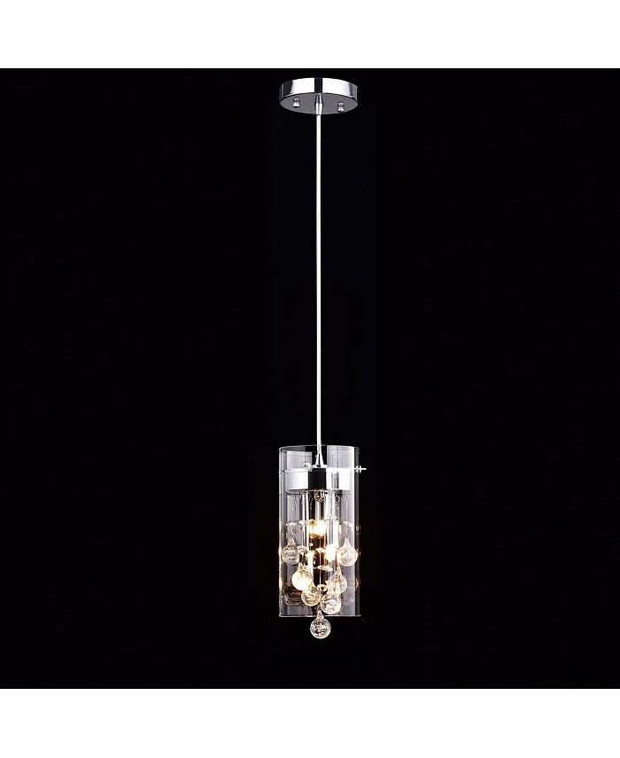 MOOSE Modern Crystal Pendant Light Mini Glass Cylinder Fixture - Macy's