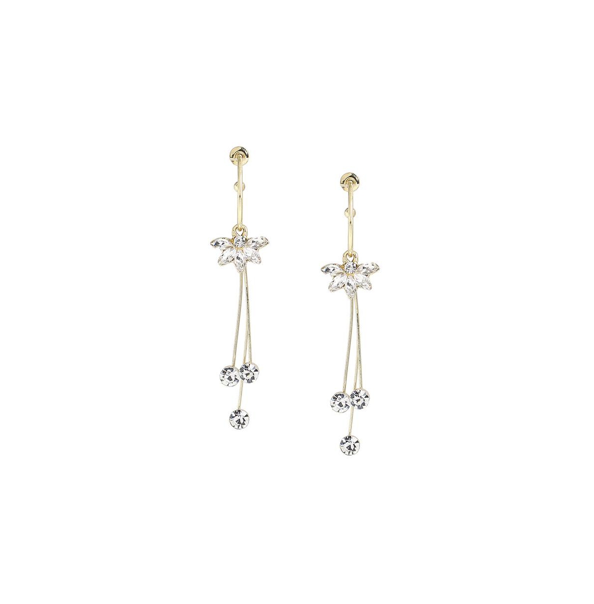 Click here for Sohi Womens Flower Drop Earrings - Silver prices