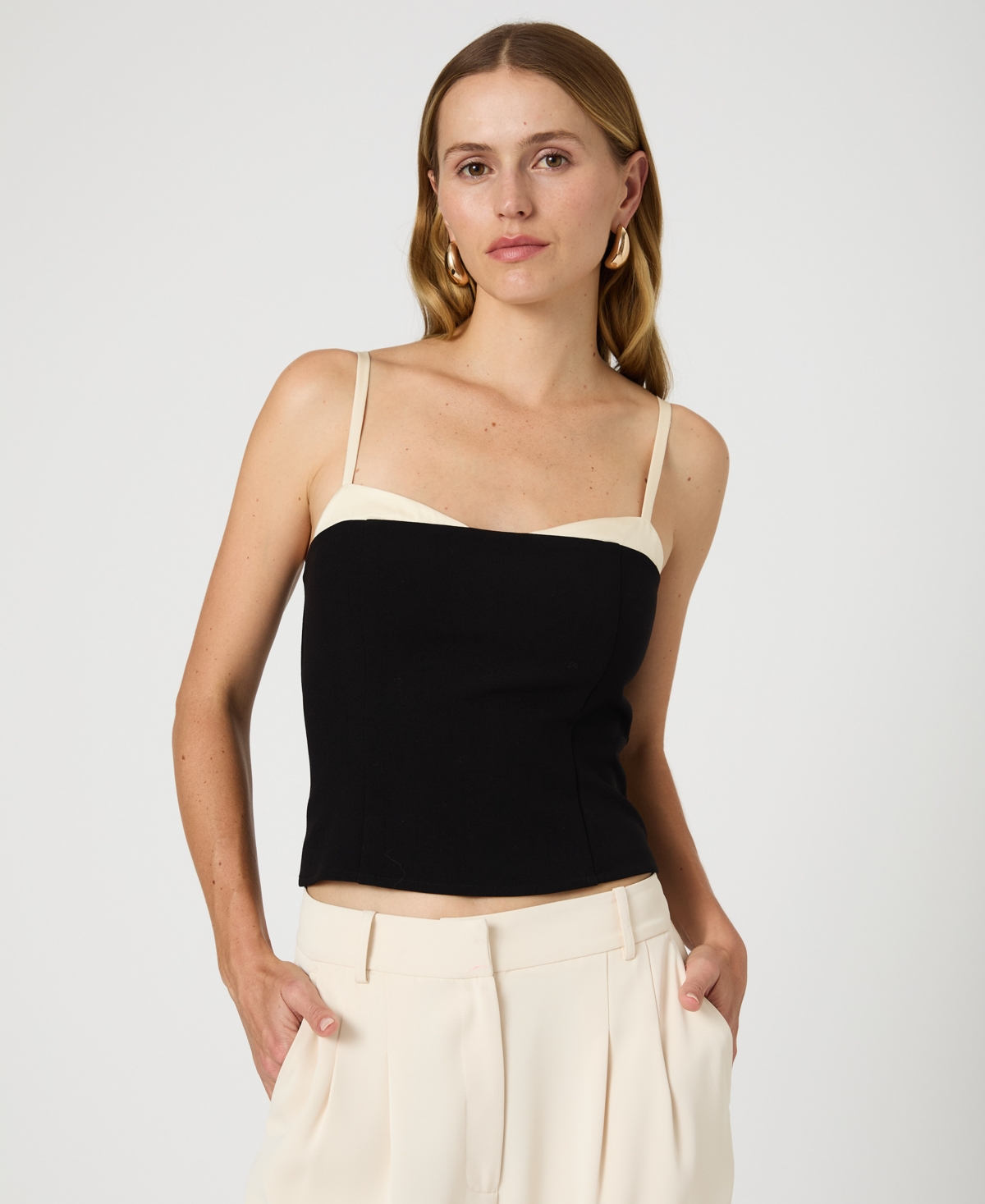 Click here for French Connection Womens Azra Corset-Strap Twill T... prices