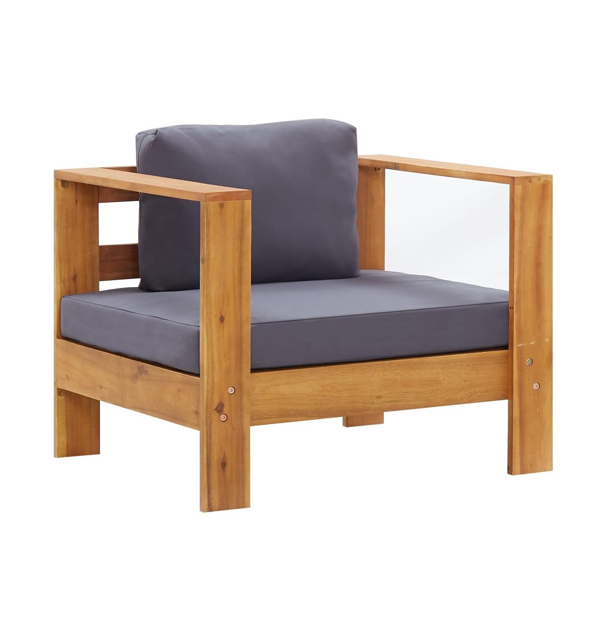 Click here for Patio Sofa Chair with Cushion Dark Gray Solid Acac... prices