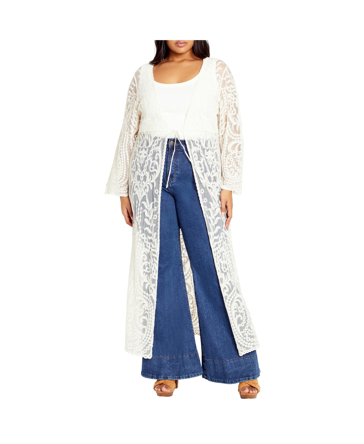 Click here for Plus Size Pretty Thing Duster - Natural prices