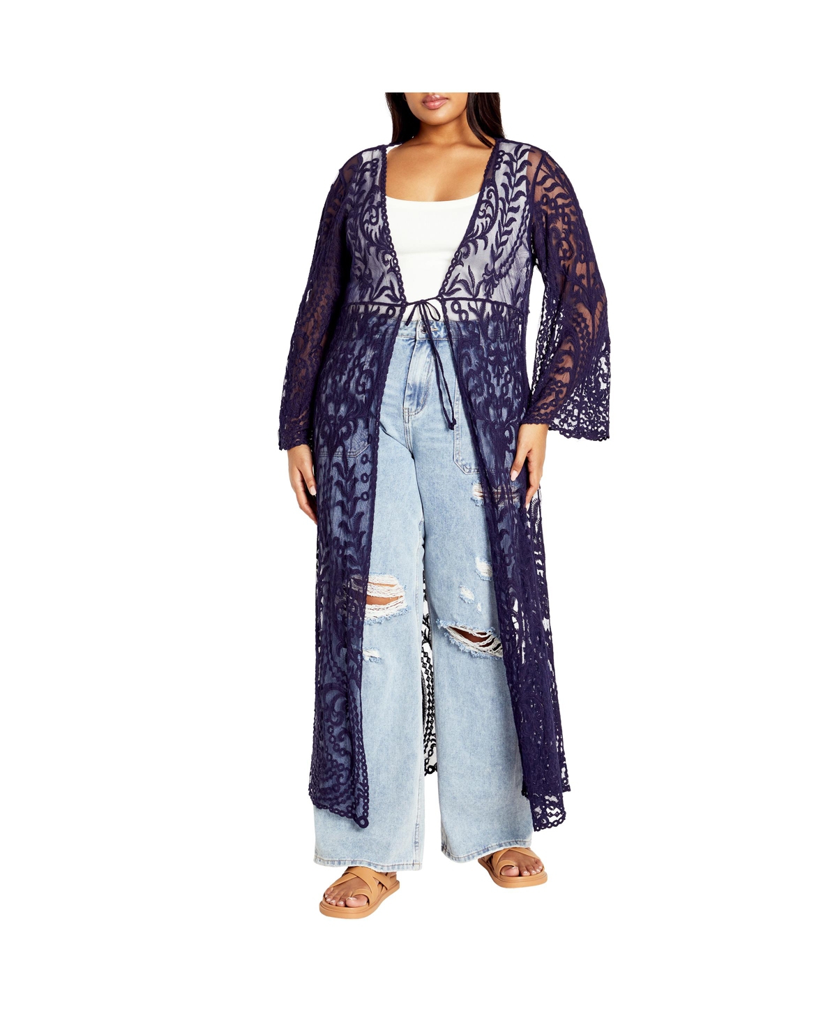 Click here for Plus Size Pretty Thing Duster - Navy prices