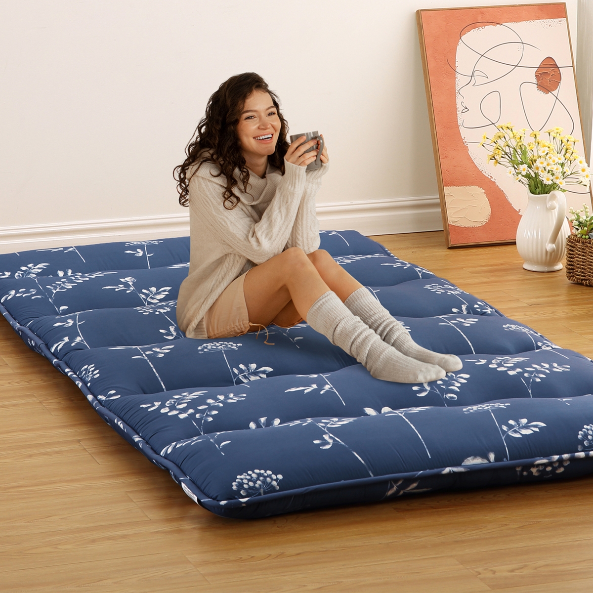 Click here for Caromio Futon Mattress Twin Size  Floral Print Flo... prices