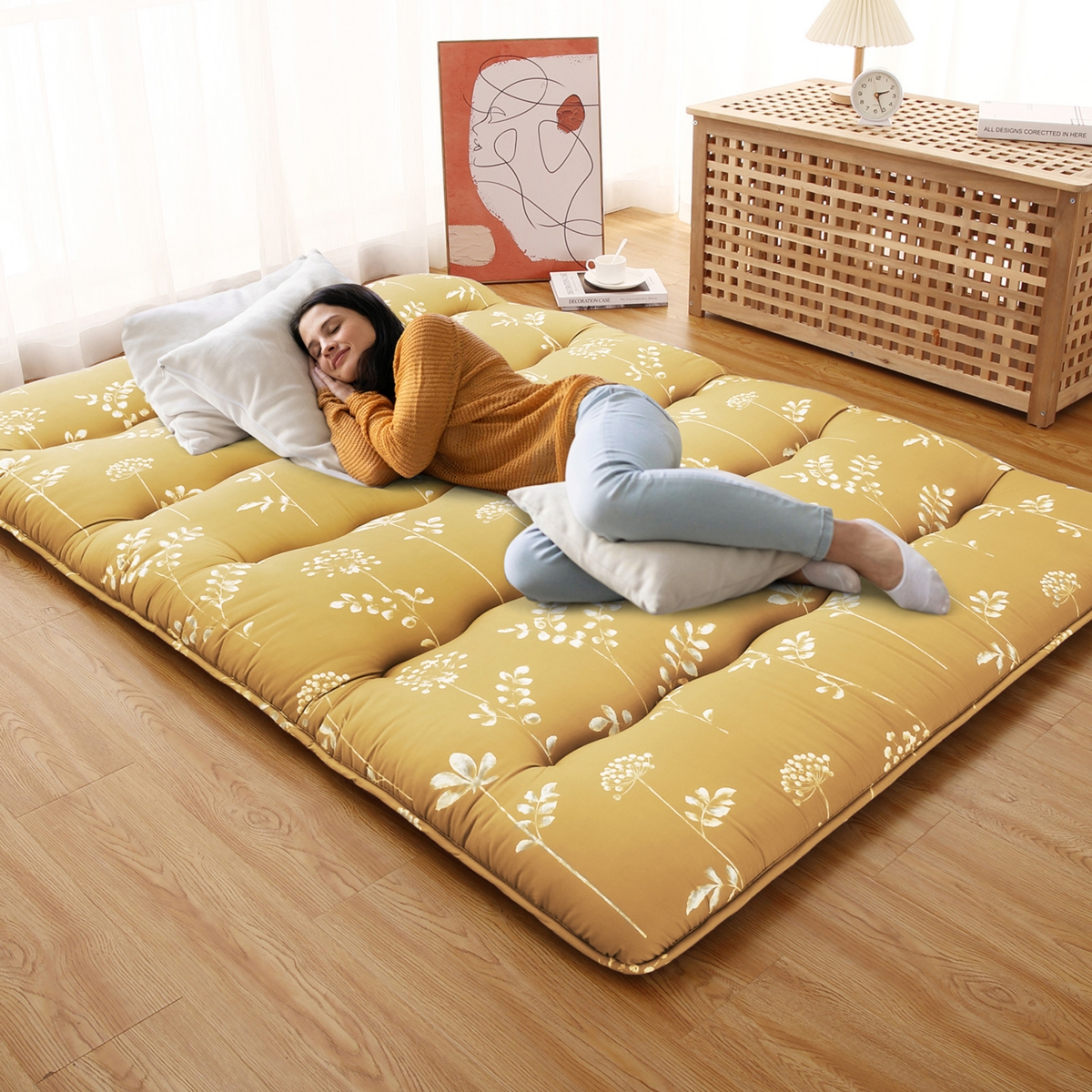 Click here for Futon Mattress Full Size  Floral Print Floor Mattr... prices