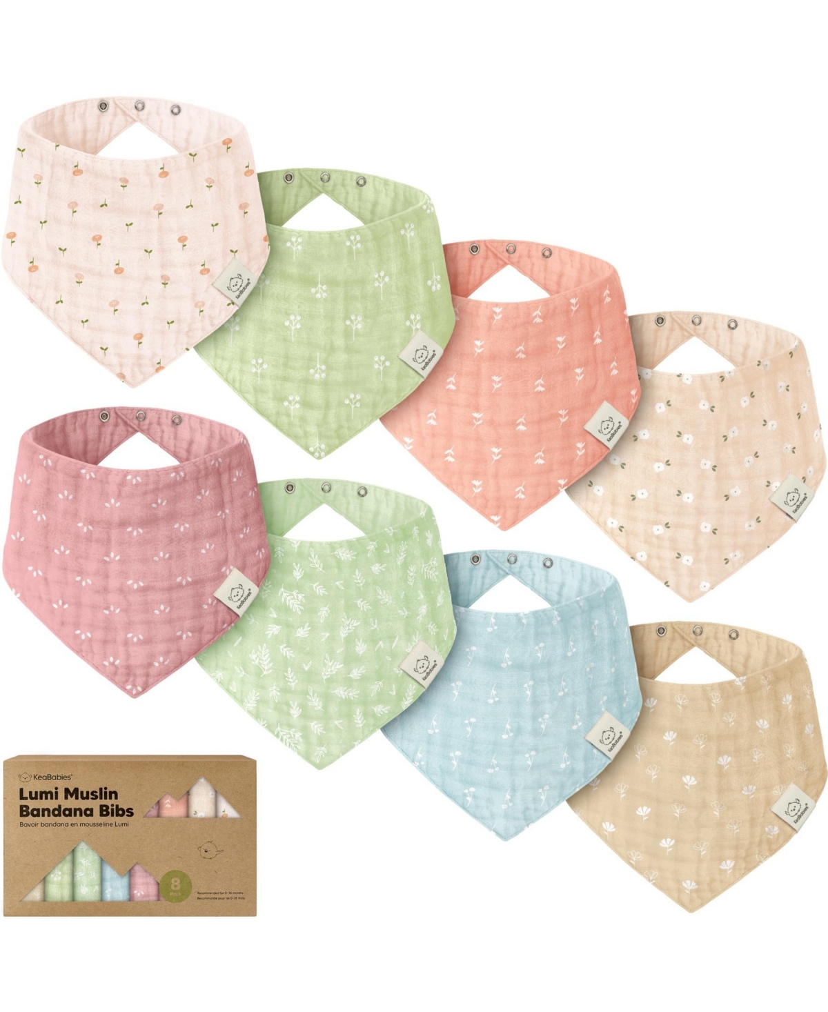 Click here for KeaBabies 8pk Lumi Muslin Baby Bibs  Bandana Bibs... prices