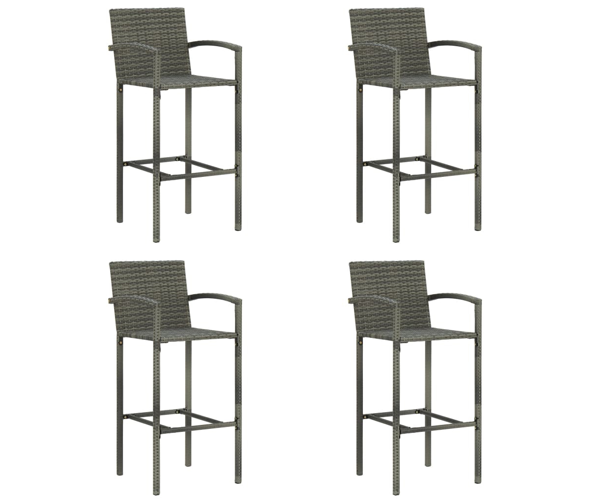 Click here for vidaXL Bar Stools 4 pcs Gray Poly Rattan - Gray prices