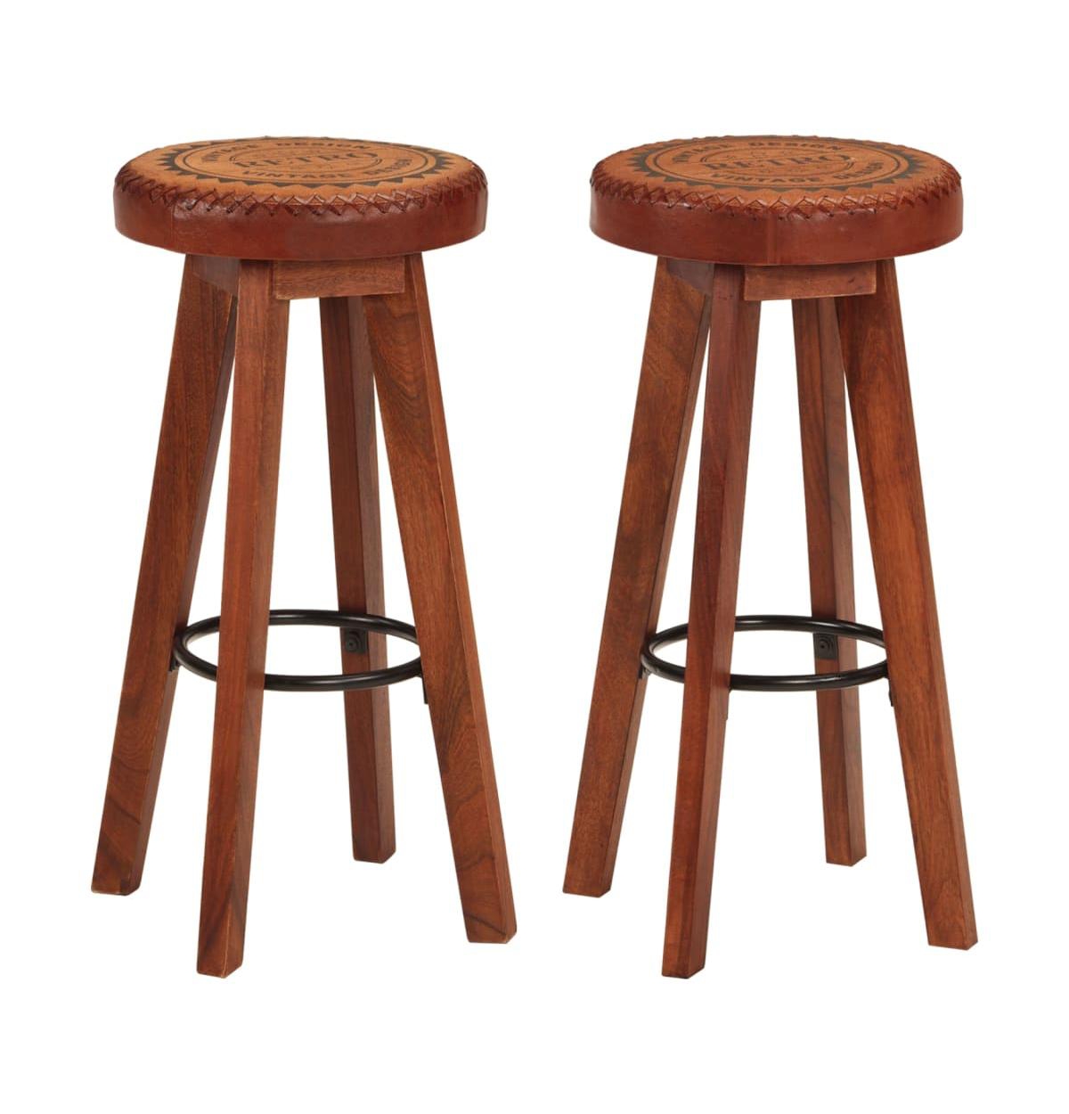 Click here for Bar Stools 2 pcs Real Leather and Solid Wood Acaci... prices