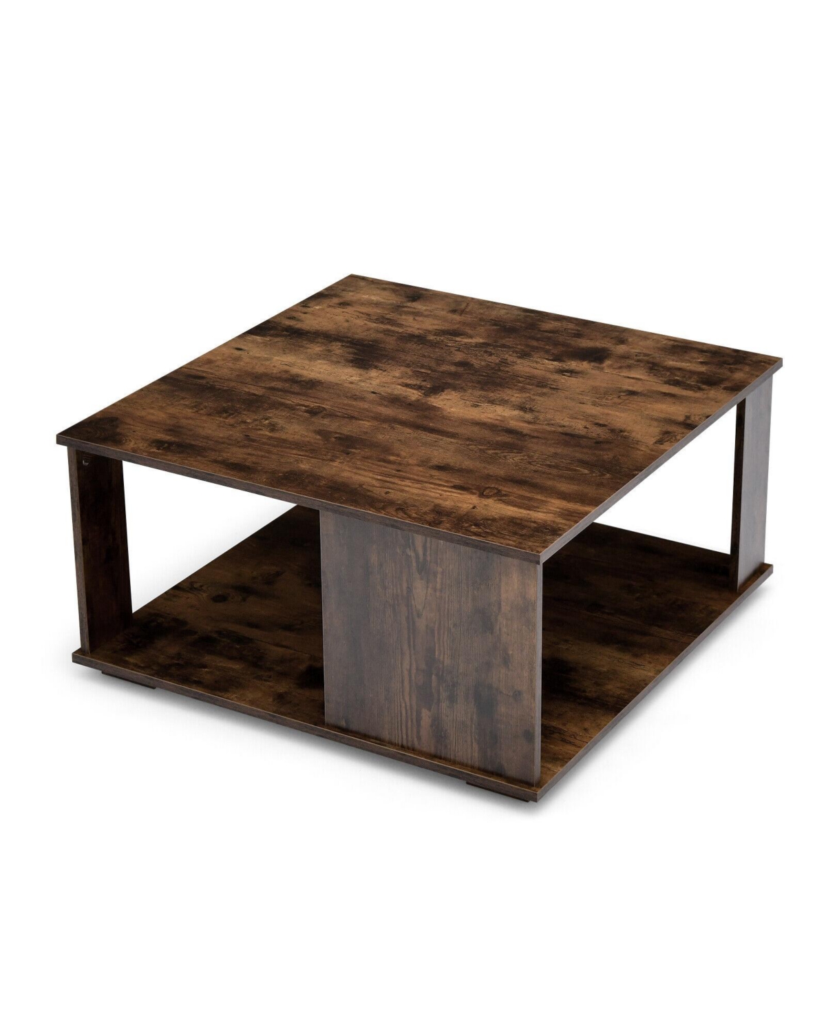 Click here for Sugift 2 Tiers Square Coffee Table with Storage an... prices