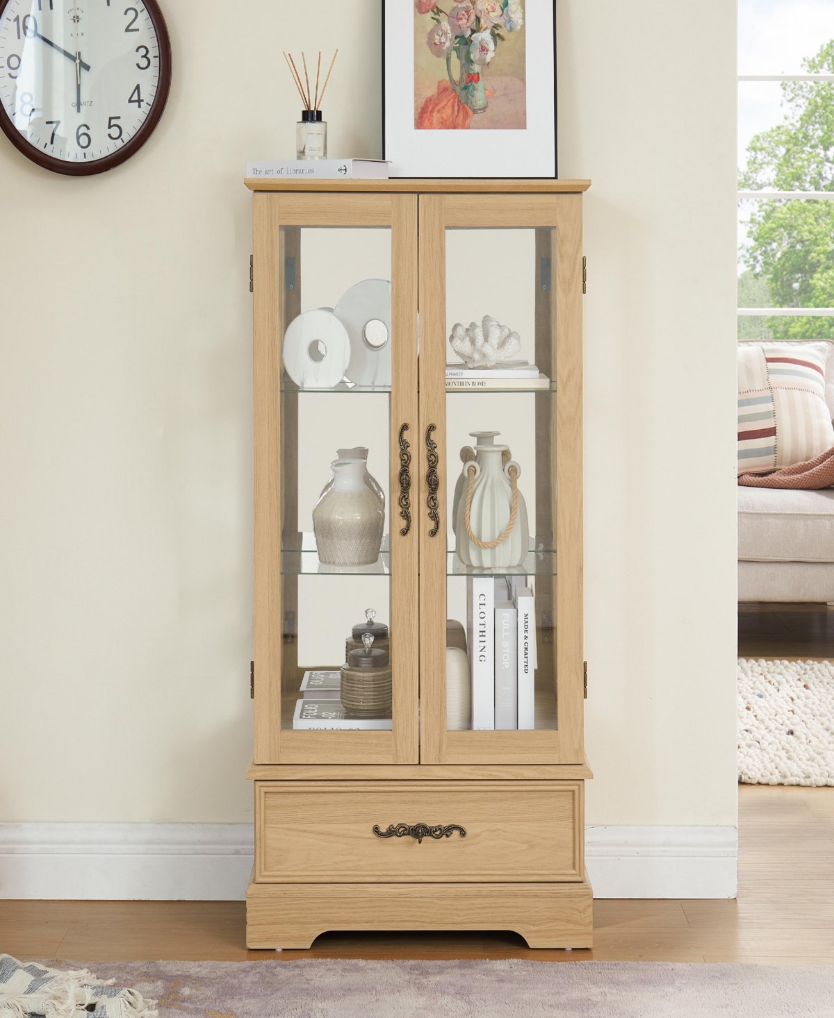 Click here for Simplie Fun Lighted Curio Glass Display Cabinet wi... prices