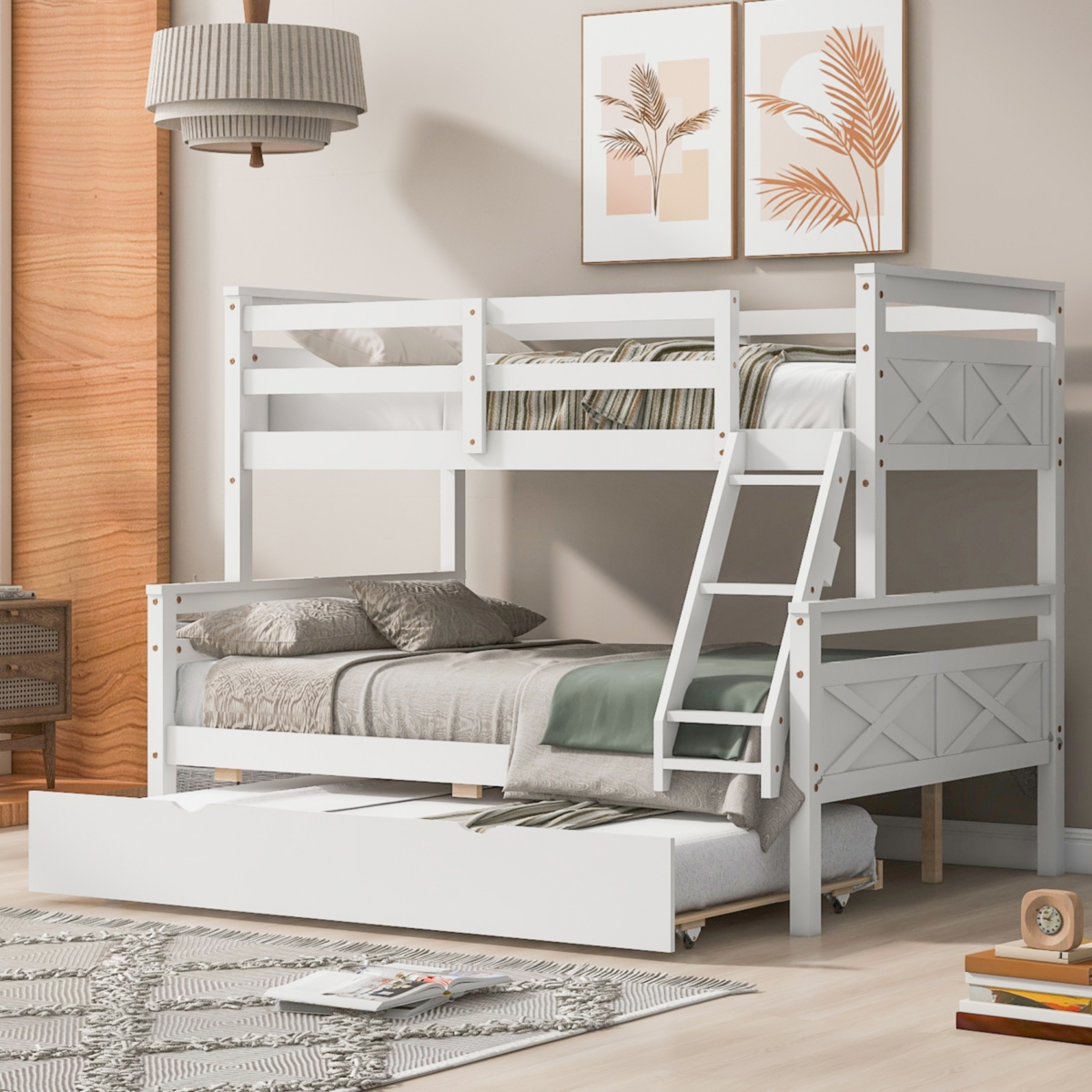 Click here for Streamdale Twin/Full Bunk Bed  Trundle  Safety Rai... prices