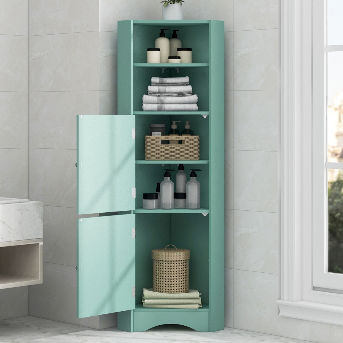 Click here for Streamdale Freestanding Bathroom Corner Cabinet wi... prices