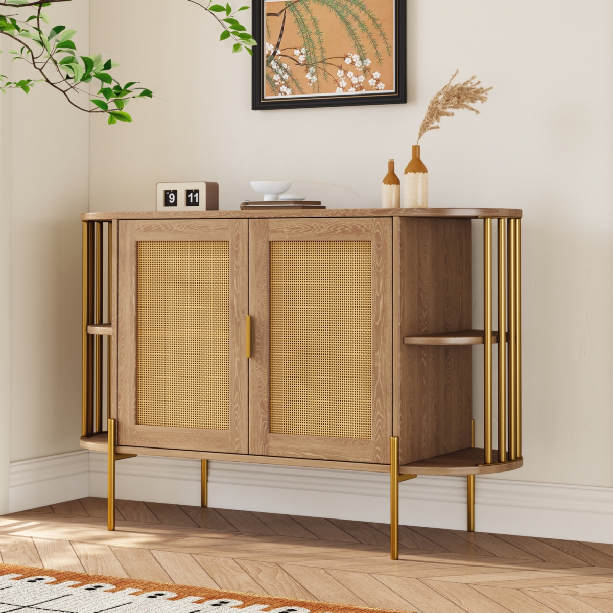 Click here for Streamdale Elegant Curved Dining Cabinet with Wove... prices