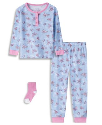 Max & Olivia Baby and Toddler Girl Snug Fit 3-Piece Pajama Set - Macy's