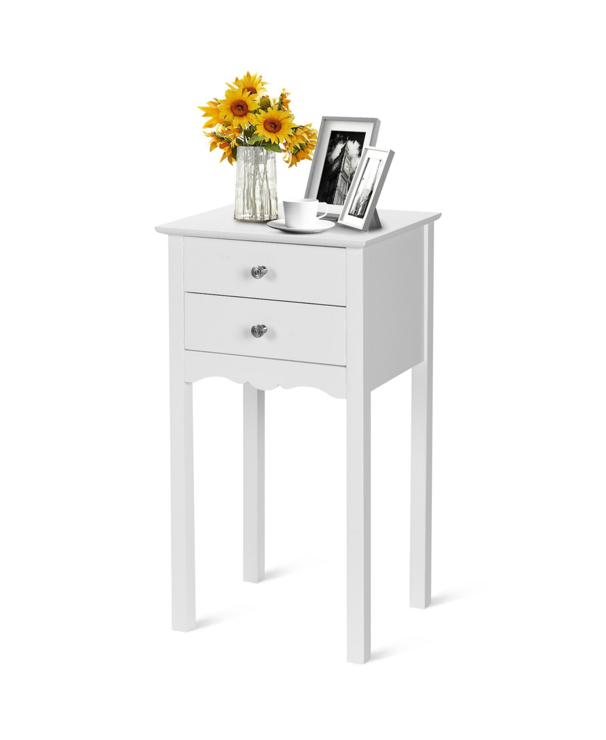 Click here for Sugift Side Table End Accent Table with 2 Drawers-... prices