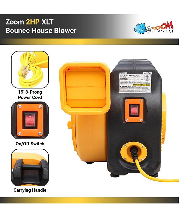 Zoom Blowers 2 HP XLT Inflatable Bounce House Blower, Energy Efficient ...