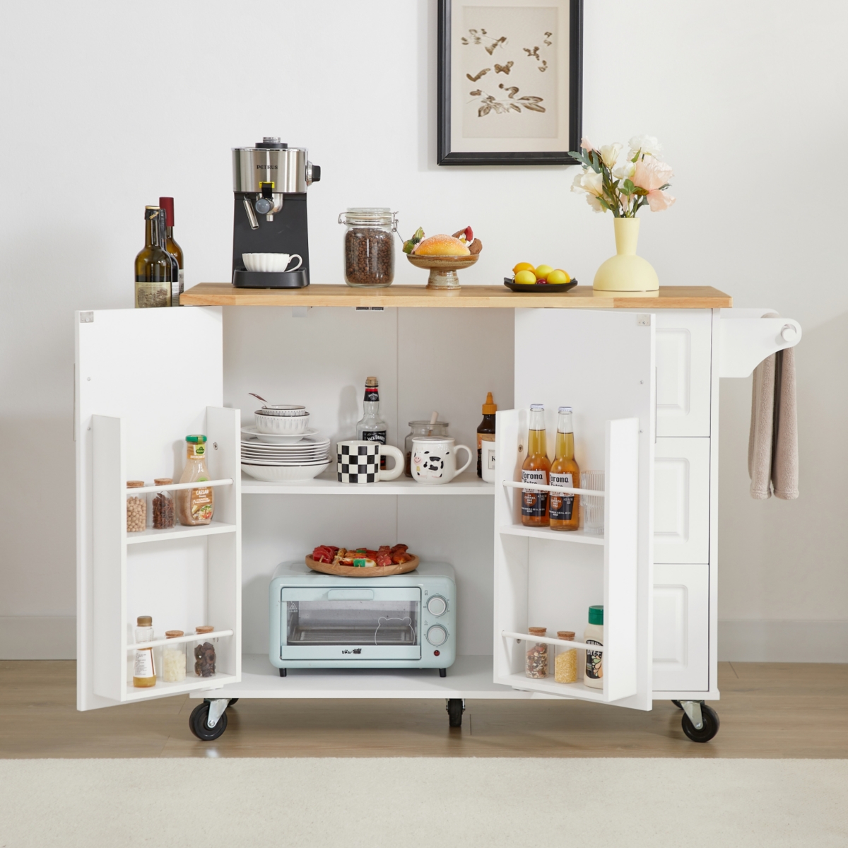Click here for Versatile Kitchen Island: Drop Leaf  Rolling Cart... prices