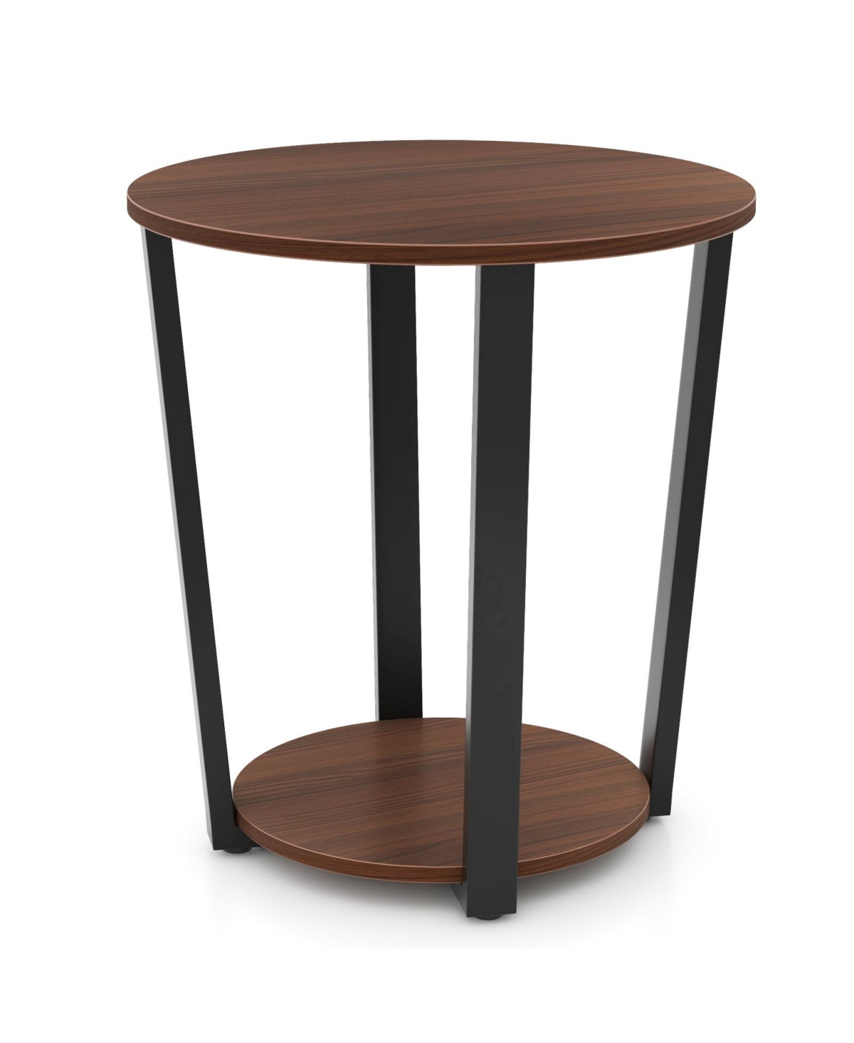 Click here for Round End Table with Open Shelf and Metal Frame-Wa... prices