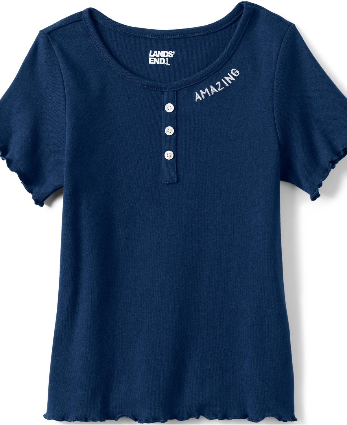 Click here for Lands End Girls Short Sleeve Ribbed Henley T-Shirt... prices