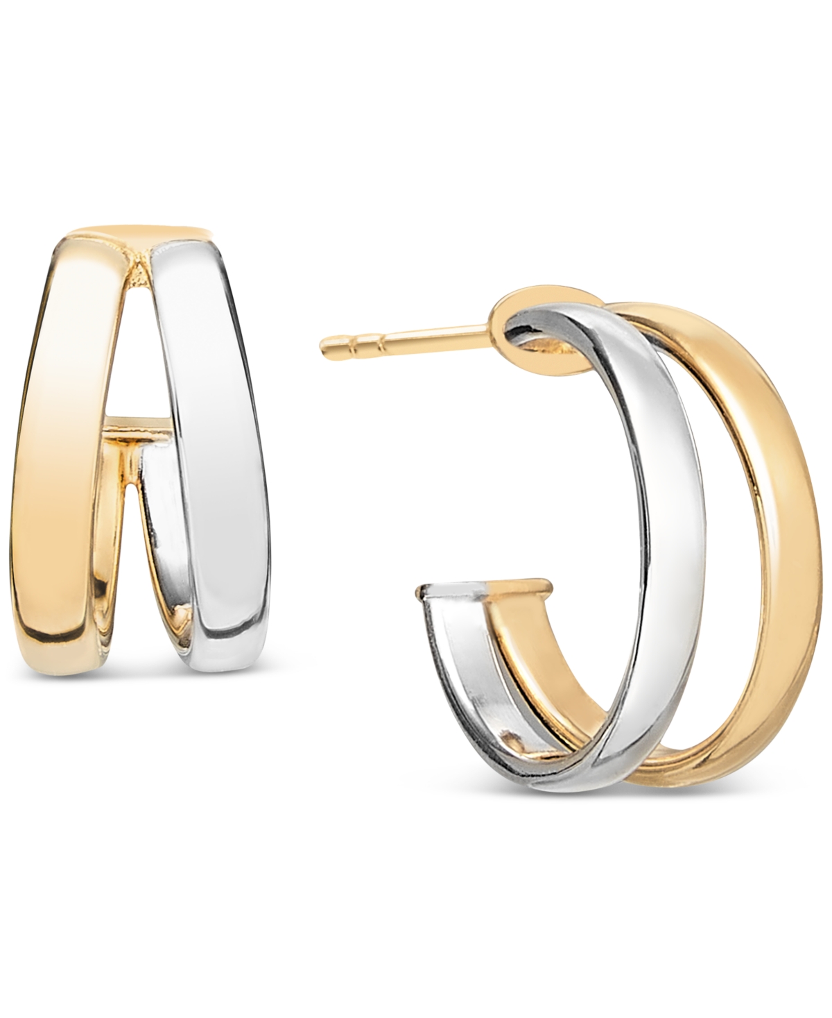 Click here for Italian Gold Polished Double Small Huggie Hoop Ear... prices