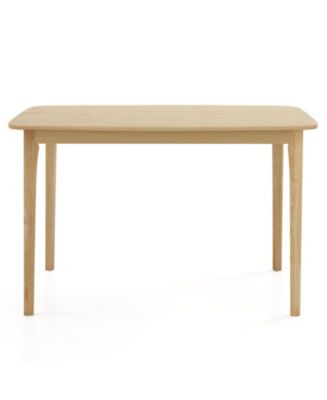 SUGIFT 48 Inch Solid Wood Dining Table with Rubber Wood Supporting Legs ...