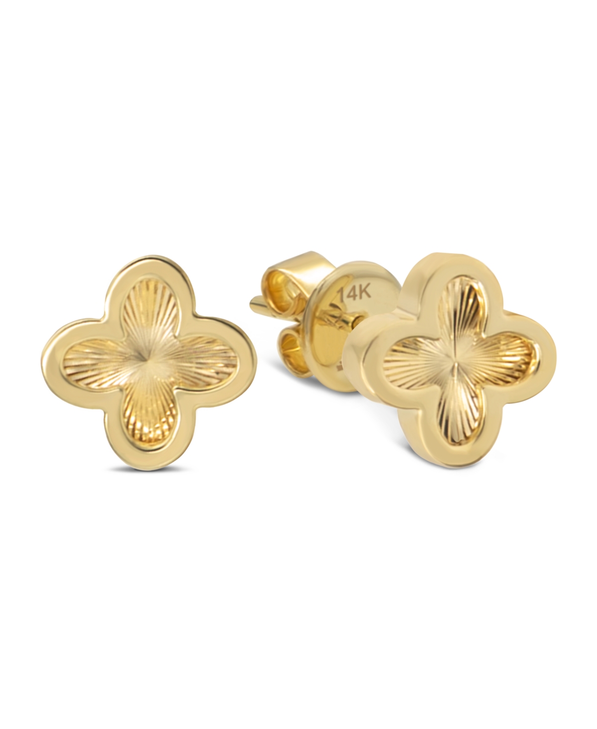 Click here for Devata Clover Stud Earrings in 14K Gold  approx. 2... prices