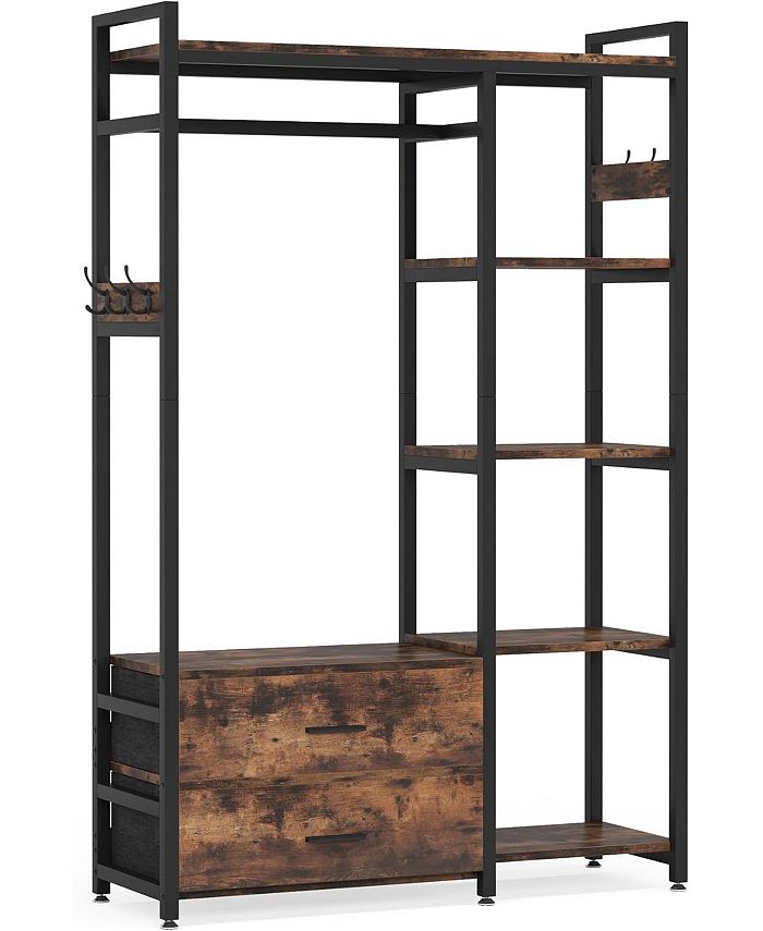 Tribesigns Freestanding Closet Organizer, Clothes Rack with Drawers and ...