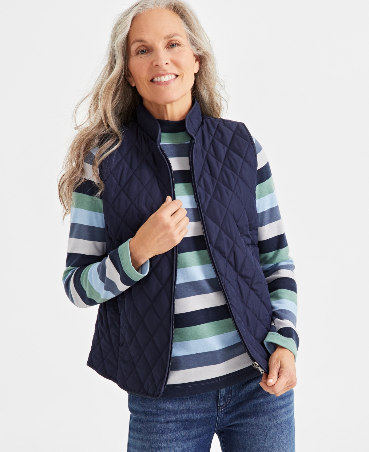 Click here for Style & Co Womens Quilted Mock-Neck Vest  Created... prices