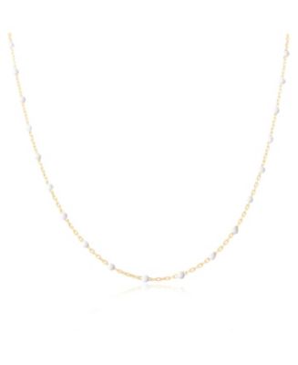 The Lovery White Bead Chain Necklace 14K Gold 18 inches - Macy's