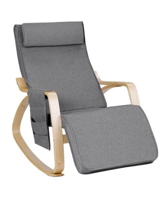 SKONYON Comfortable Lounge Rocking Chair with Removable Cushion Cover ...