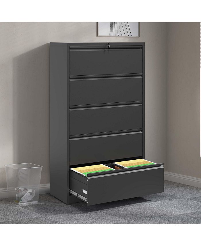 Simplie Fun 5-Drawer Lockable Metal File Cabinet for Home/Office Use ...