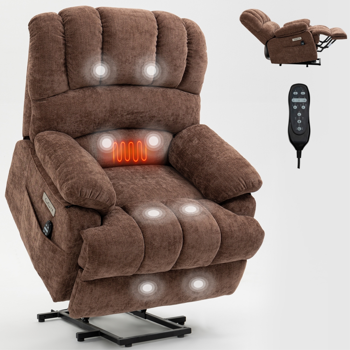 Click here for Mondawe 23 Chenille Power Lift Recliner Chair - Da... prices
