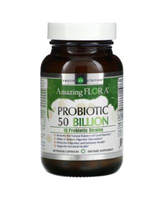 Amazing Nutrition Amazing Flora Probiotic 50 Billion - 60 Veggie ...