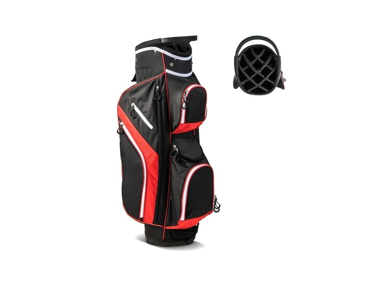 Click here for Golf Cart Bag with 14 Way Top Dividers-Red - Red prices