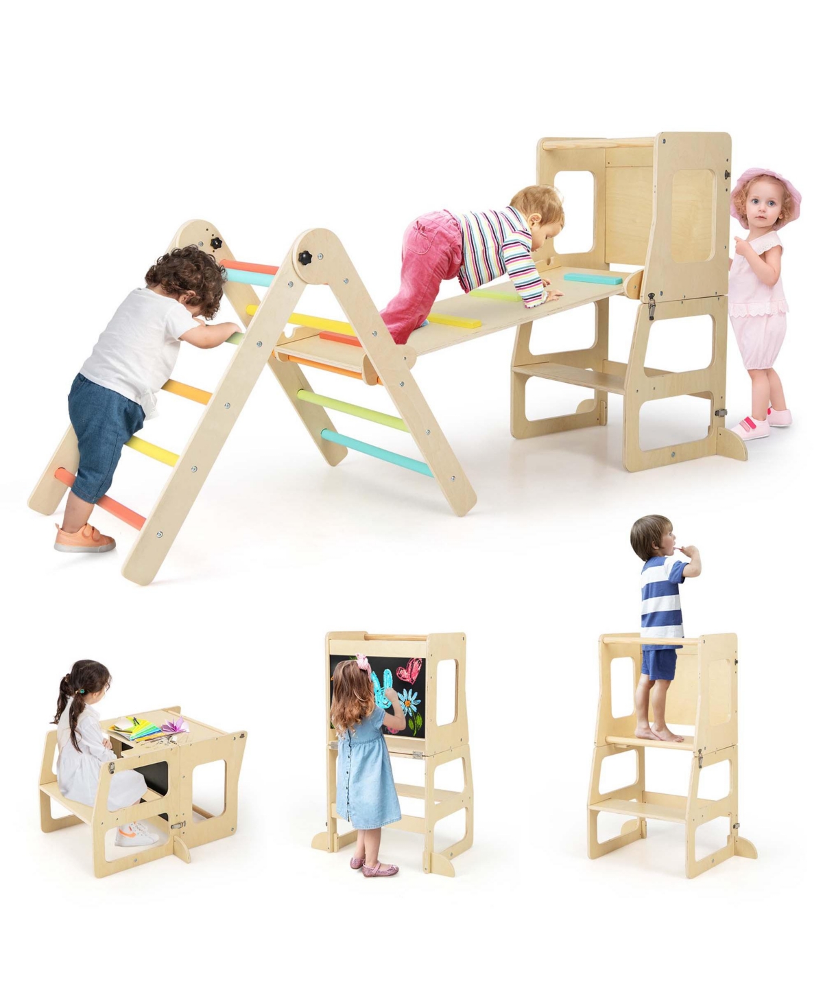 Click here for Costway 7-in-1 Toddler Climbing Toy Set with Rever... prices