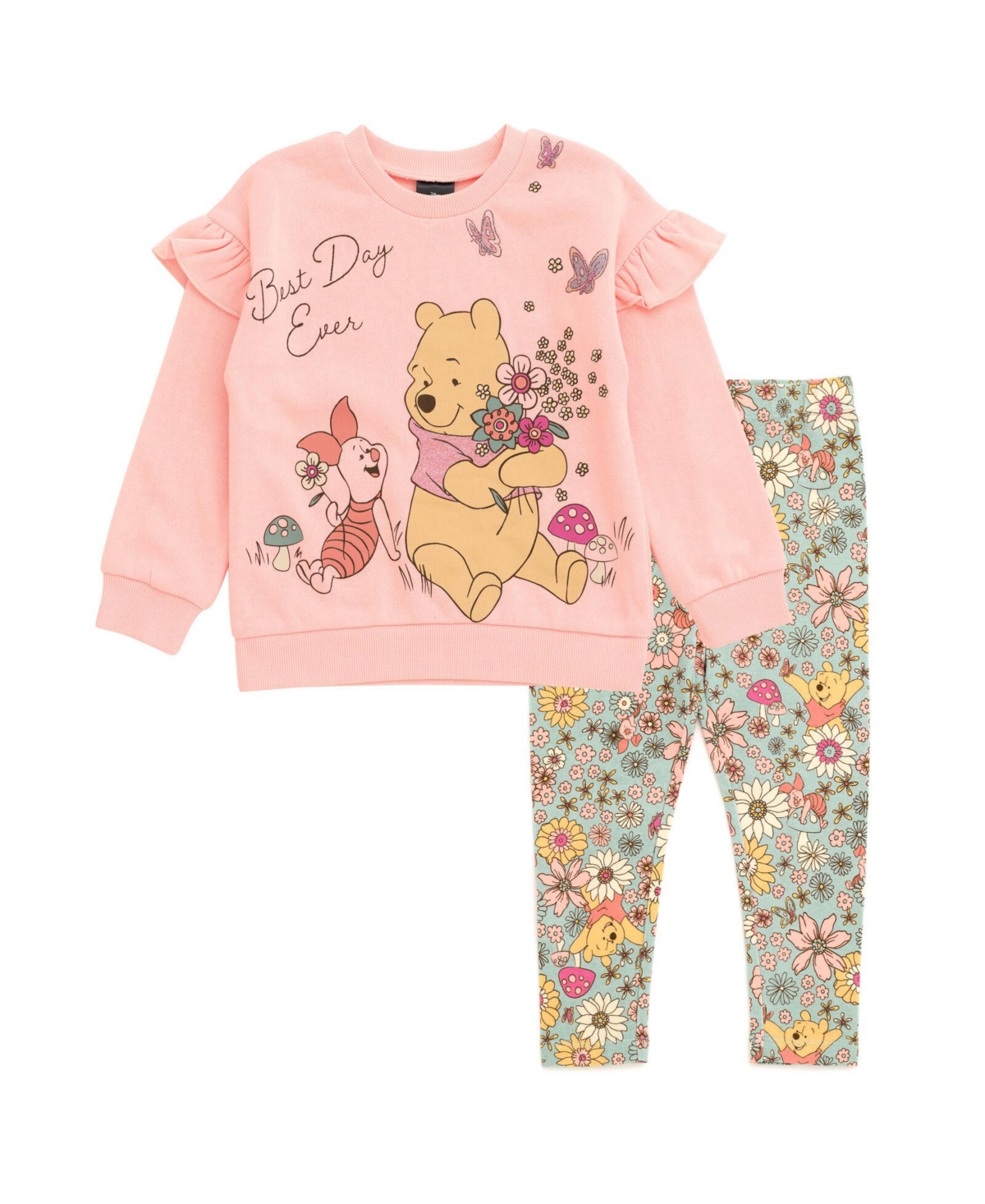 Click here for Disney Little Girls Junior Floral Sweatshirt and L... prices